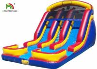 China Giant Blue And White Inflatable Dry Slides Waterproof PVC Tarpaulin For Amusement Park for sale
