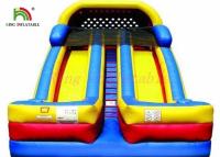 China Giant Double Lane Colorful Kidwise Inflatable Dry Slide With 0.55mm PVC Tarpaulin for sale