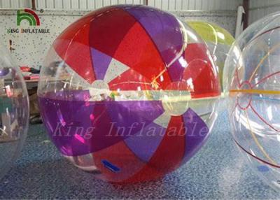 China 1mm PVC Stripe Color Inflatable Walk On Water Ball in Transparent for sale