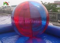 China 1mm PVC Stripe Color Inflatable Walk On Water Ball in Transparent for sale