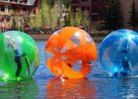 China Durable 1.0mm PVC Inflatable Water Ball Large Transparent Multicolored Strips for sale