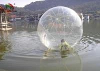 China Clear Transparent PVC 2m Dia Inflatable Aqua Ball / Water Ball With YKK Zipper for sale