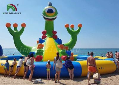 China Amazing Cartoon Monster Plato PVC Blow Up Water Slide With 15m Dia Pool for sale