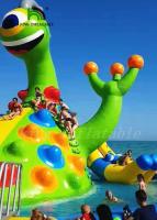 China Amazing Cartoon Monster Plato PVC Blow Up Water Slide With 15m Dia Pool for sale