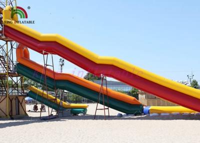 China Combo Size PVC Blow Up Single Lane Water Slide Colorful Tube Handrails for sale