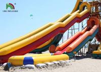 China Combo Size PVC Blow Up Single Lane Water Slide Colorful Tube Handrails for sale