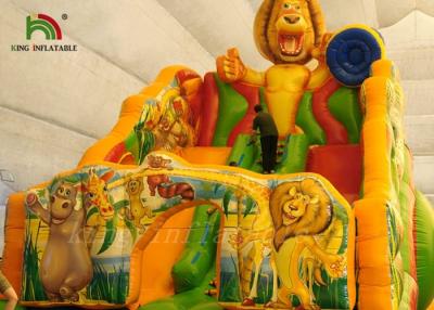 China Colorful Inflatable Dry Slide Jungle Wild Animal Digital Printed for sale