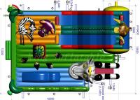 China Children Jungle Theme Inflatable Amusement Park With 2 Years Warranty for sale