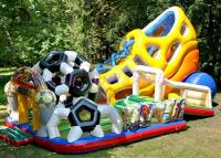 China Multicolored Inflatable Amusement Park Football Combo Playground With LED Scoreboard for sale