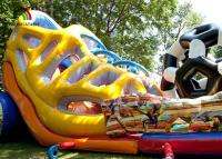 China Multicolored Inflatable Amusement Park Football Combo Playground With LED Scoreboard for sale