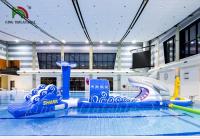 China Shark Mini Blue Blow Up Water Park / Inflatable Multiplay Course For Kids for sale