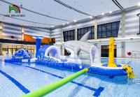 China Shark Mini Blue Blow Up Water Park / Inflatable Multiplay Course For Kids for sale