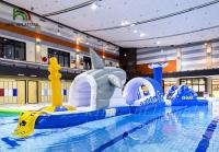 China Shark Mini Blue Blow Up Water Park / Inflatable Multiplay Course For Kids for sale
