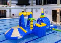 China Blue / Yellow Surfing Boy Inflatable Water Parks Durable PVC Multipurpose Course for sale