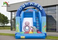 China Durable PVC Inflatable Dry Slide Digital Printed Blue Oceanic With CE Blower for sale