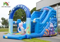 China Durable PVC Inflatable Dry Slide Digital Printed Blue Oceanic With CE Blower for sale