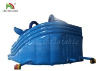 China Blue One Lane Inflatable Water Slide With Bouncer For Water Park for sale