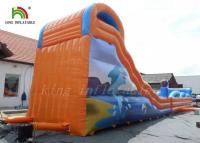 China Blue / Orange PVC Tarpaulin Inflatable Dry Slide Eco - Friendly For Outdoor for sale