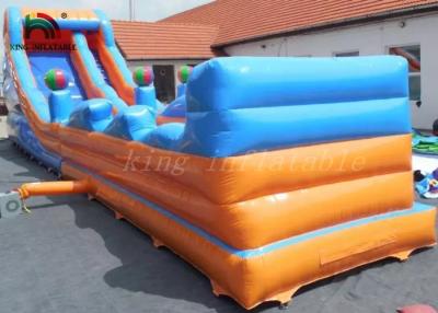 China Blue / Orange PVC Tarpaulin Inflatable Dry Slide Eco - Friendly For Outdoor for sale