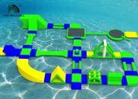 China Custom 35x21m Inflatable Water Parks For Rental Green / Yellow / Blue Color for sale