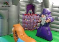 China Purple / Grey Inflatable Jumping Castle With Dragon Slide Roofed Playground for sale