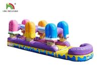 China Colorful Ice Cream Inflatable Water Slide Single Lane Fire Retardant for sale