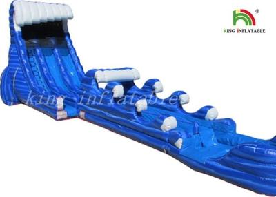 China Blue Blow Up Sea Waves Water Slide Giant Double Lanes For Backyard for sale