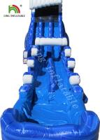 China Blue Blow Up Sea Waves Water Slide Giant Double Lanes For Backyard for sale