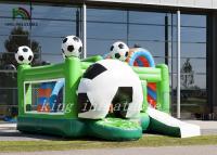 China Colorful Tarpaulin Inflatable Football Bouncer Combo Soccer Dry Slide And Obstacles for sale