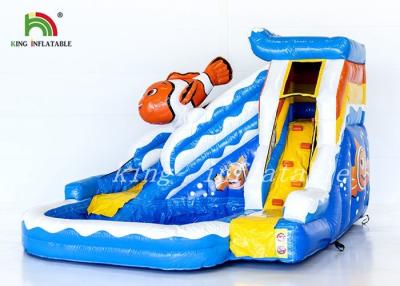 China Clownfish Inflatable Water Slide With Swimming Pool By Durable PVC Tarpaulin for sale