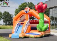 China Orange Inflatable Bouncee House Combo Slide Bright Tulip PVC Backyard Playground for sale