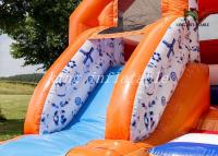 China Orange Inflatable Bouncee House Combo Slide Bright Tulip PVC Backyard Playground for sale