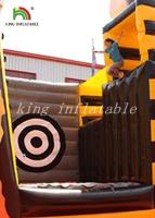 China Yellow / Black Inflatable Combo Sport Playground By PVC Tarpaulin For Kids for sale