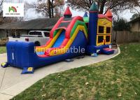 China Colorful Single Lane Inflatable Bounce House With Slide Logo Printed for sale