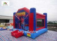 China Blue And Red Commercial Inflatable Bounce House Spiderman Print For Rent for sale