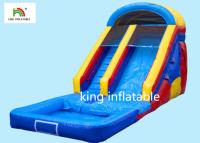 China Blue 10 Steps Inflatable Water Slide 8*3M PVC Tarpaulin Double Stitching for sale