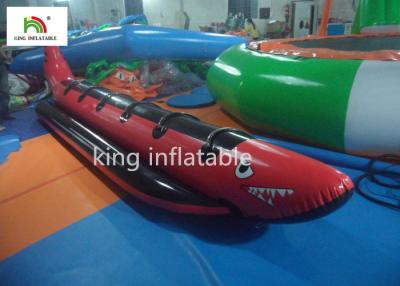 China Red Shark Inflatable Banana Boats With 6 Handle For Adult Commercial for sale