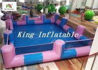 China Custom 0.9mm PVC Pool Type Inflatable Swimming Pool With Blue And Pink , 12x8m for sale