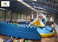 China Giant Cartoon Inflatable Swimming Pool With Two Side Slide Double Sewing for sale