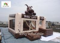 China Brown Dog Inflatable Jumping House 0.45-0.55mm PVC Tarpaulin Water Resistant for sale