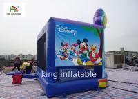 China Blue Inflatable Bouncy Castle For Kids Jumping Cartoon Printing for sale