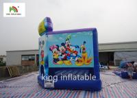 China Blue Inflatable Bouncy Castle For Kids Jumping Cartoon Printing for sale
