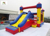 China Waterproof Inflatable Jumping Castle With Slide Outside Yellow Rockey for sale