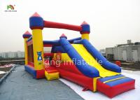 China Waterproof Inflatable Jumping Castle With Slide Outside Yellow Rockey for sale