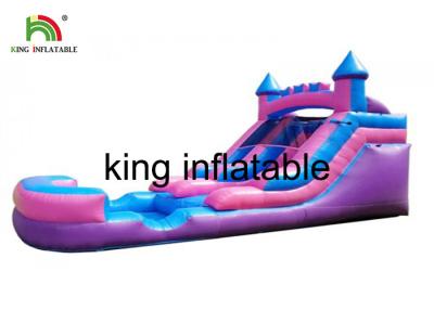 China Durable Inflatable Water Slide With Pool Purple Backyard For Girls CE Blower for sale