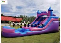 China Durable Inflatable Water Slide With Pool Purple Backyard For Girls CE Blower for sale