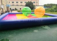 China 8 * 8 m PVC tarpaulin Blue Rainbow Color Inflatable Water Pool For Kids Playing for sale