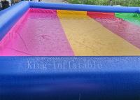 China 8 * 8 m PVC tarpaulin Blue Rainbow Color Inflatable Water Pool For Kids Playing for sale