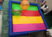 China 8 * 8 m PVC tarpaulin Blue Rainbow Color Inflatable Water Pool For Kids Playing for sale