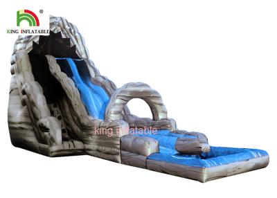China Gray And Blue Inflatable Kiddie Water Slide Commercial Games 1 Year Warranty for sale